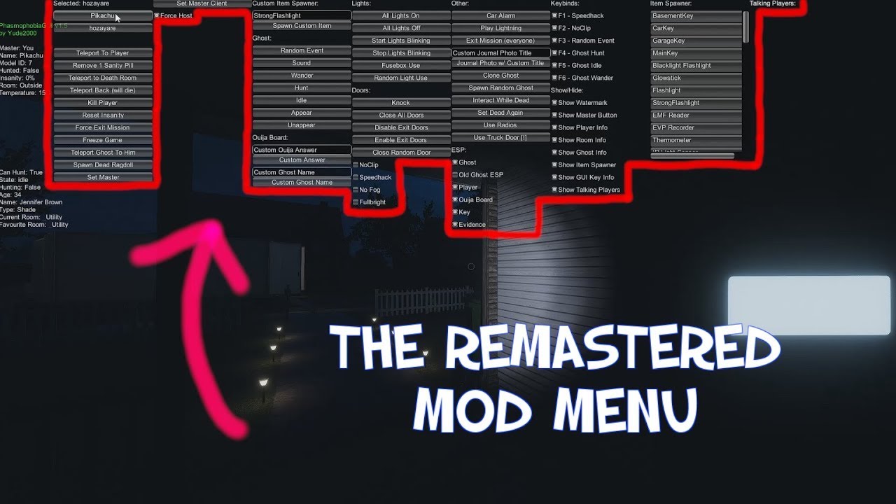 Phasmophobia Best Free Mod Menu Ghost Mode Speed Hack Troll